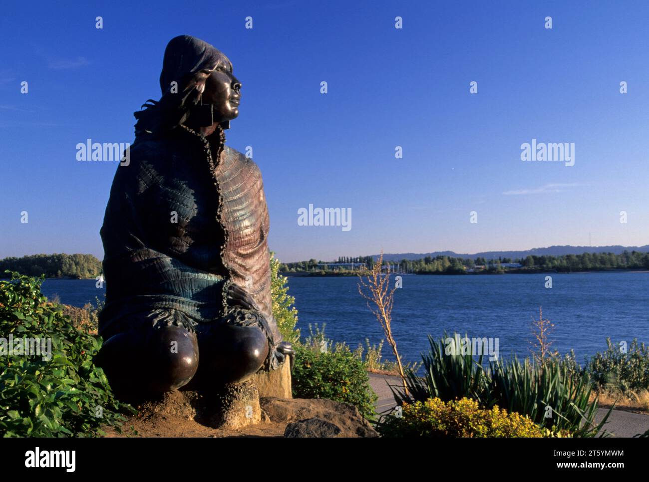 Ilchee statue, Vancouver National Historic Reserve, Washington Stock ...