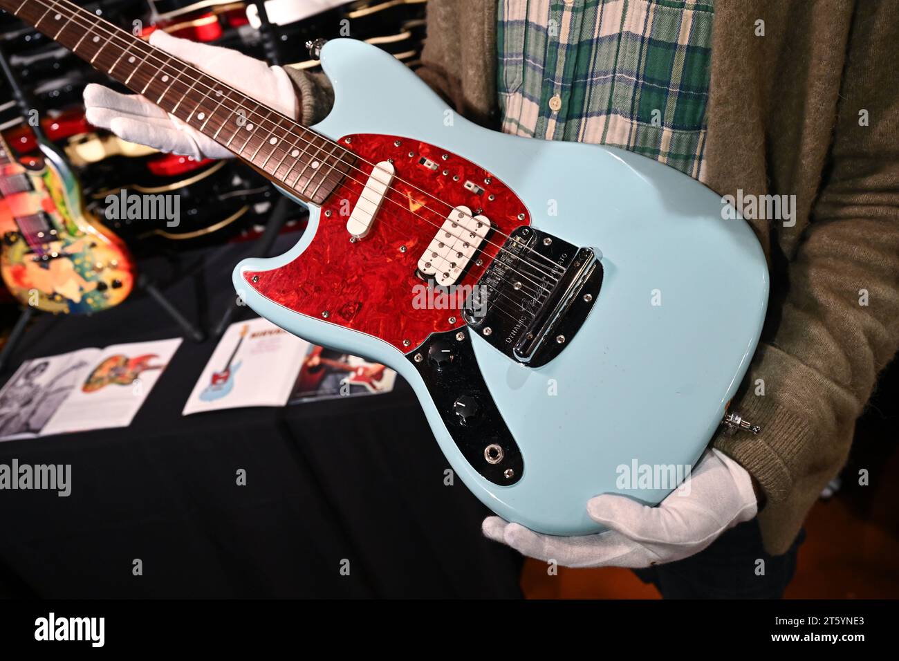 Kurt Cobain's Skystang I guitar on display during the media preview for ...