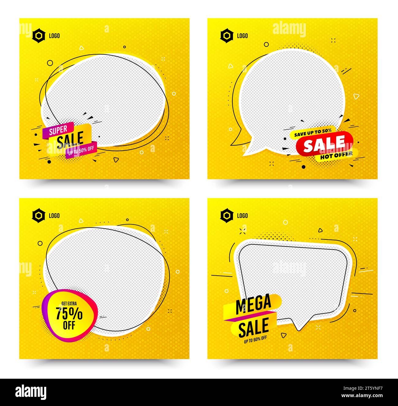 Promotion square web banner templates. Sale and discount promo ...