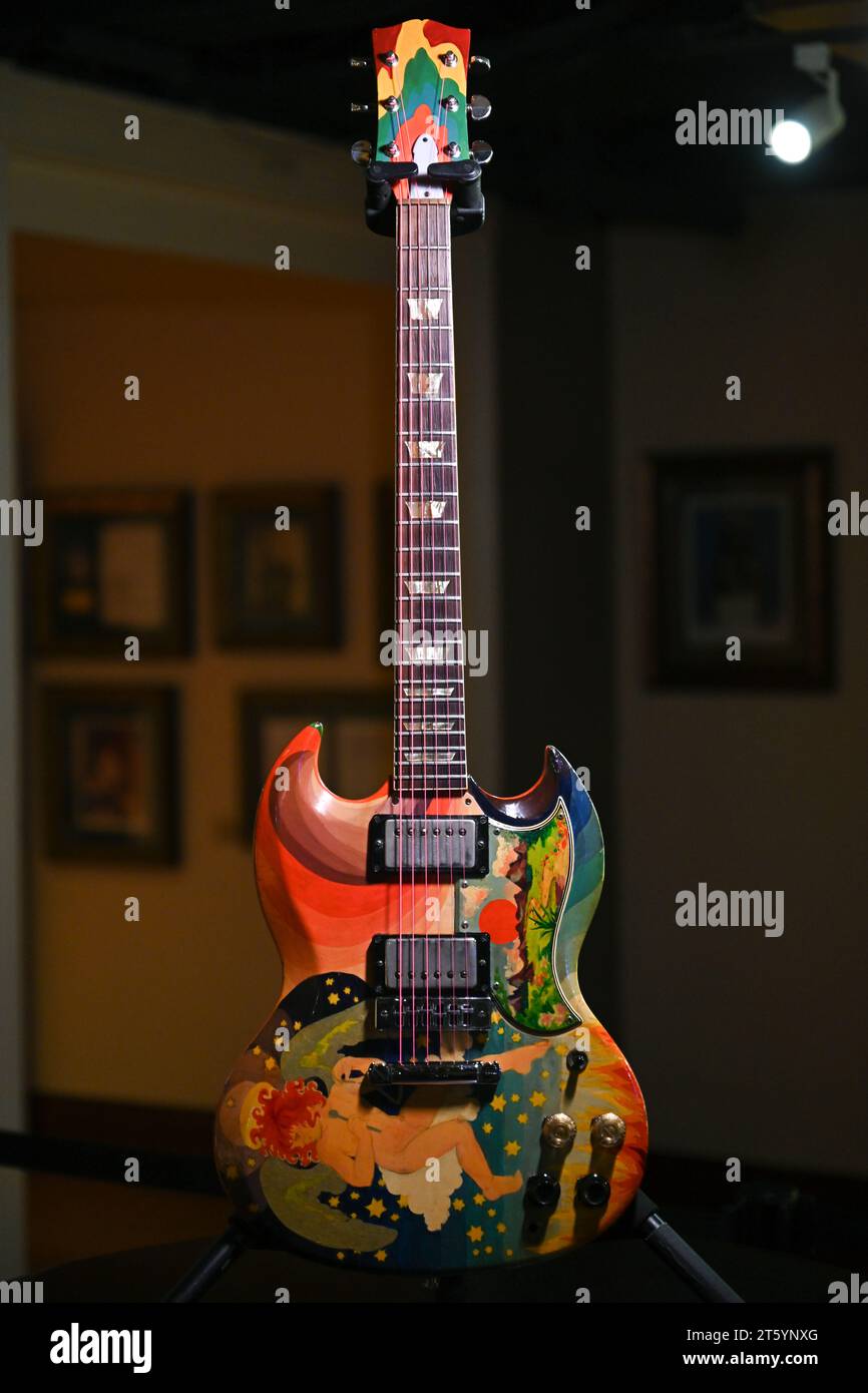 Eric Clapton's Fool guitar on display during the media preview for ...