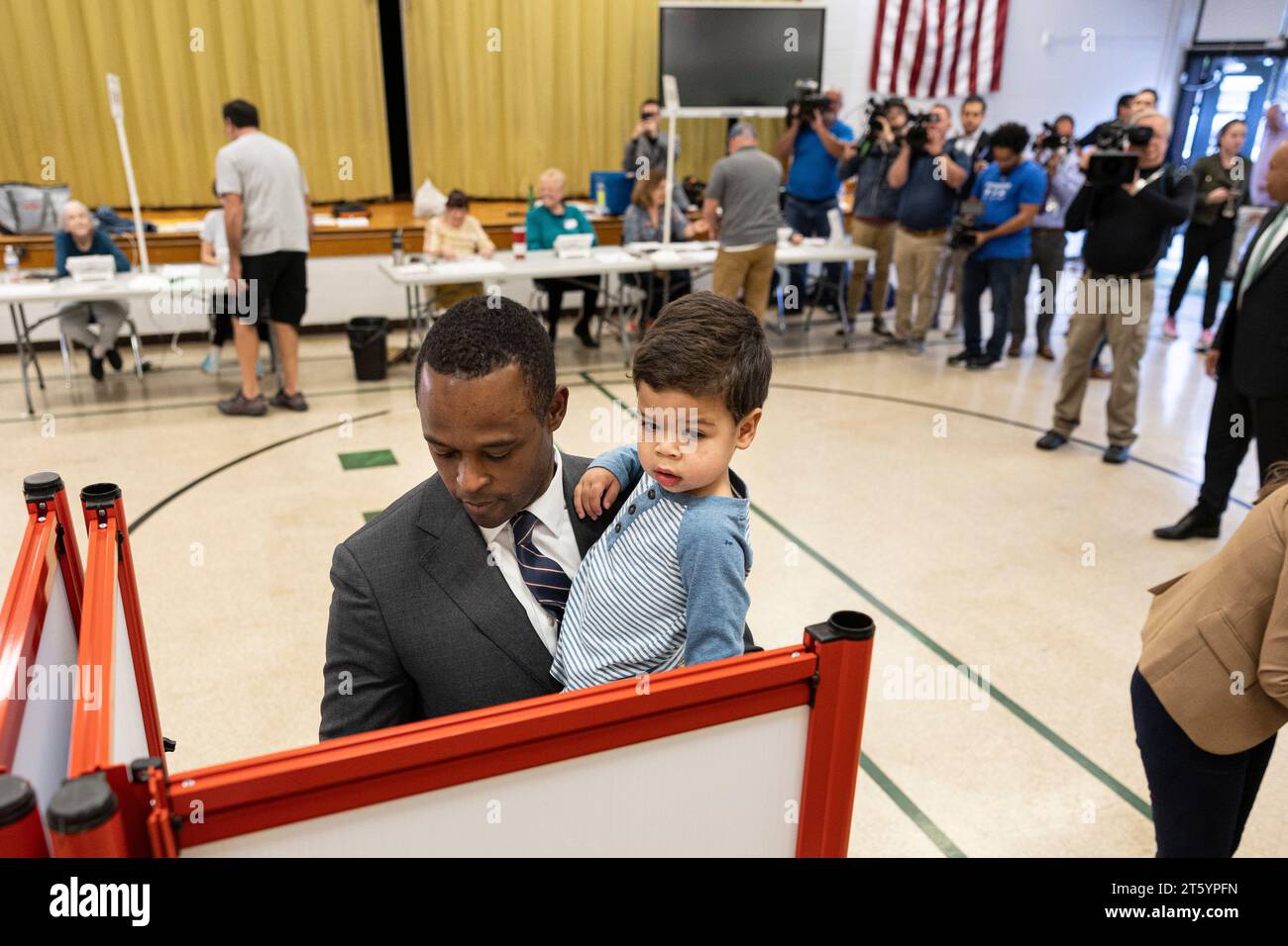 Louisville, USA. 07th Nov, 2023. Attorney General Daniel Cameron casts his vote for governor ...