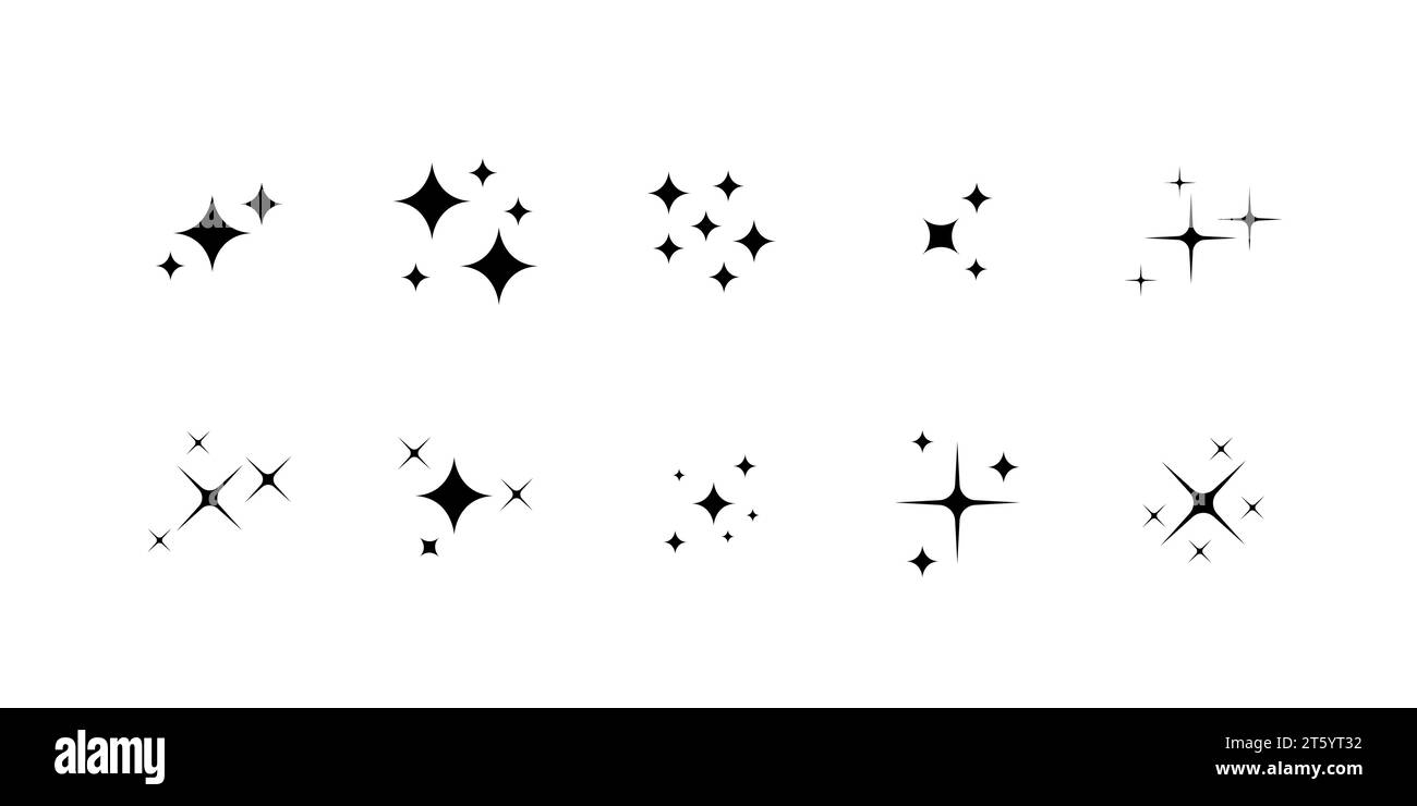 Shimmer and sparkle - shining stars. Twinkle vector design element set ...