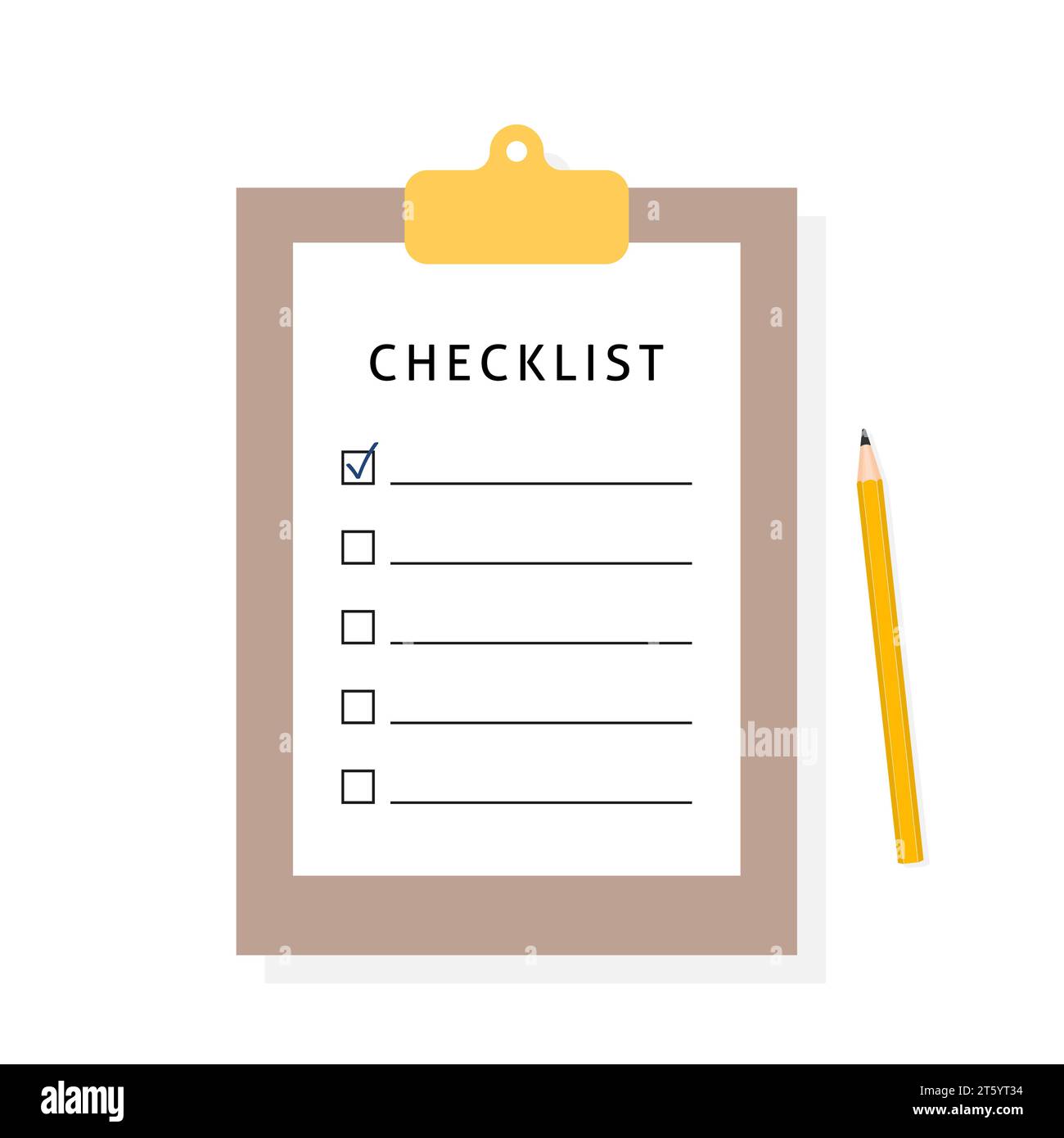 Clipboard checklist with a pencil - task planning agenda. Paper ...