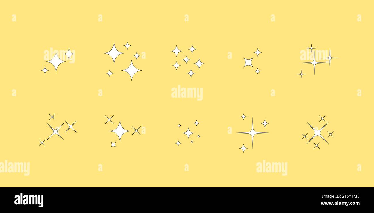 Sparkling stars. Twinkle design element collection. Shiny glitter ...