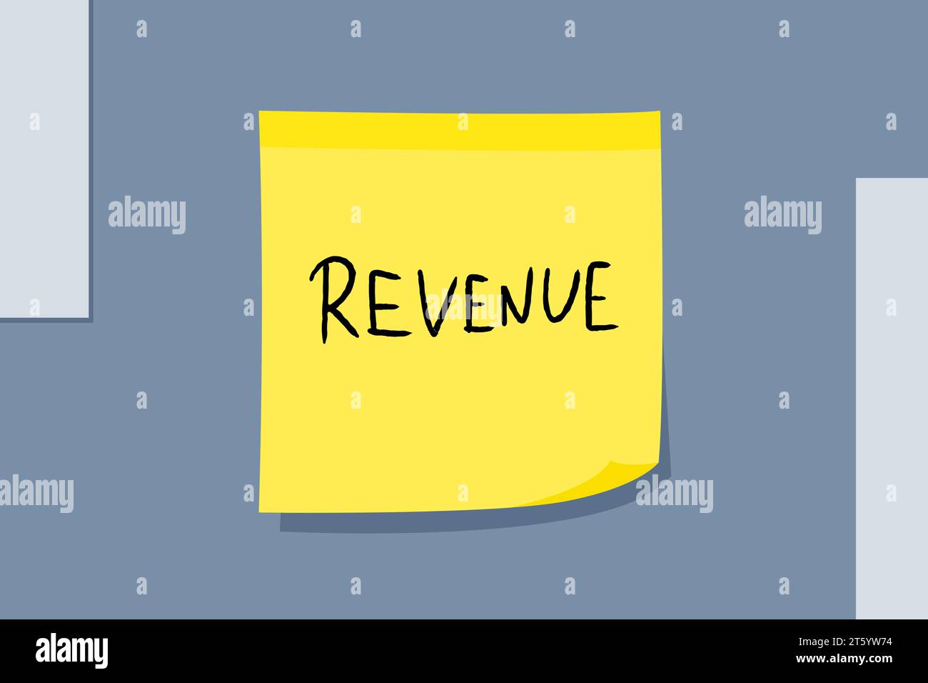 Revenue sign. Yellow sticky note message. Paper sign Stock Vector Image ...