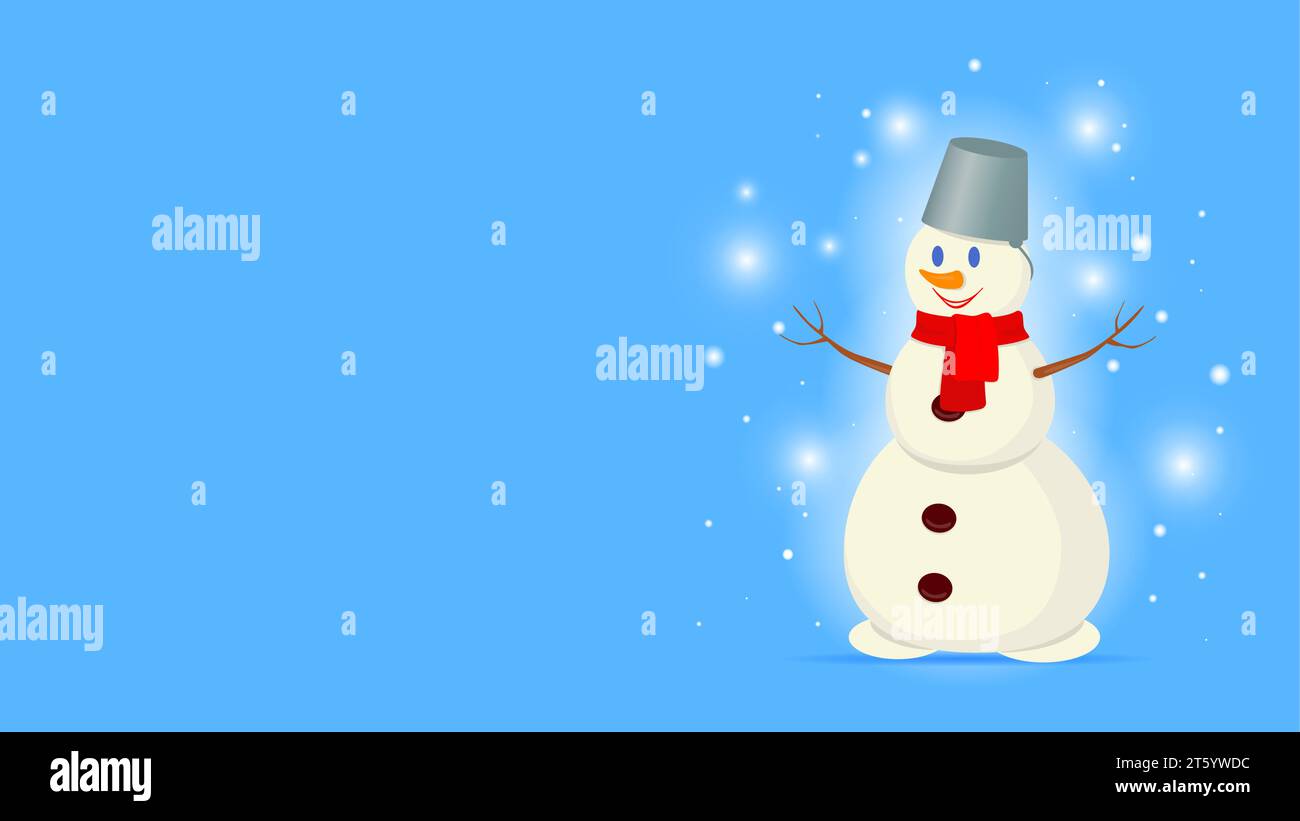 Cute snowman standing in Stock Vector Images - Alamy
