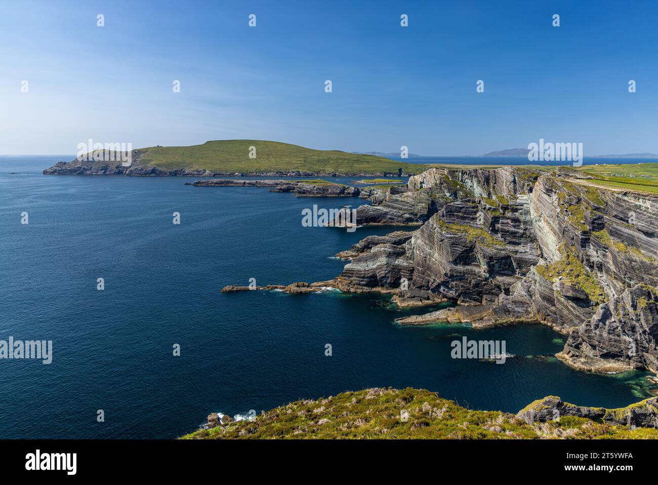 At the Kerry Cliffs, Ring of Kerry, County Kerry, Ireland Stock Photo ...