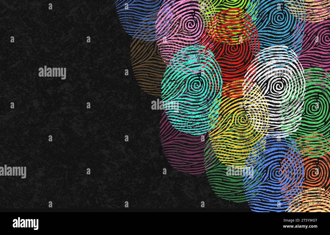 Diverse Identity Design group of multicolored fingerprints together as ...