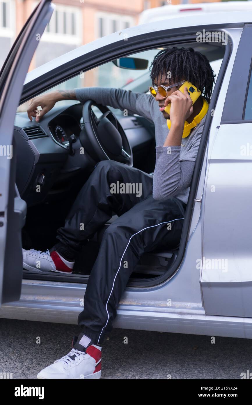 Boy passenger phone car hi-res stock photography and images - Alamy