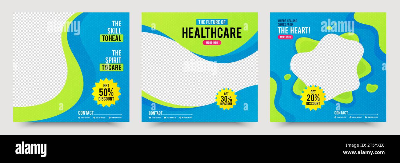 Healthcare post template. Medical promotion square web banner. Mail ...