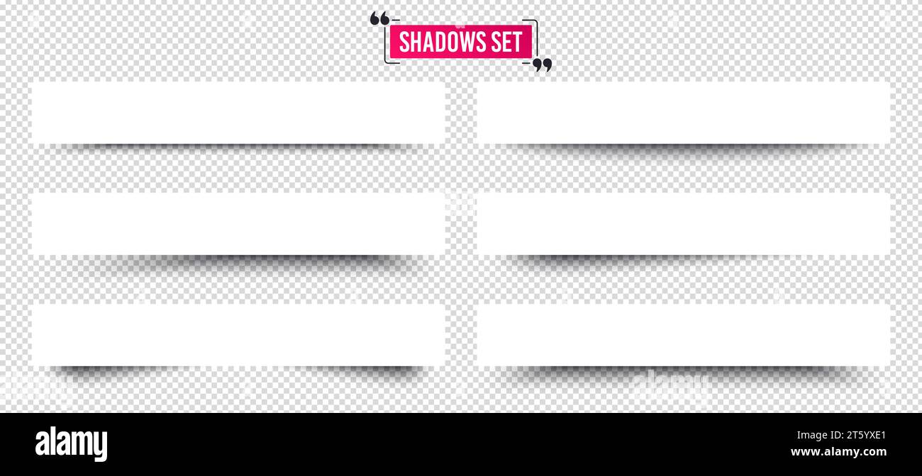 Banner shadows set. Page dividers on transparent background. Realistic ...