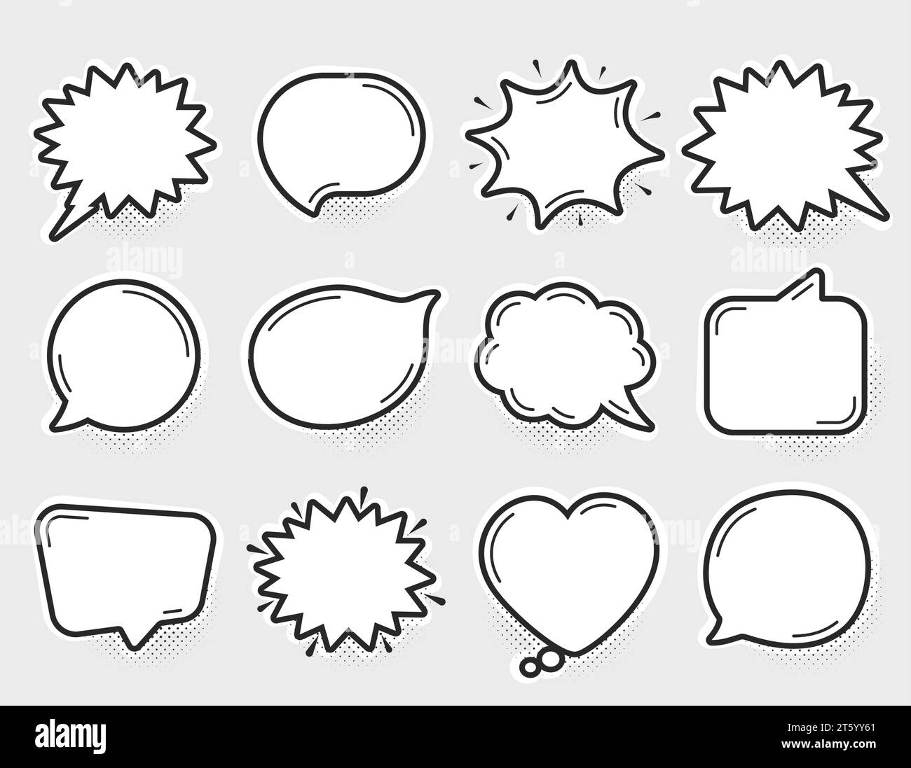 Comic speech bubbles. Thinking and speaking clouds. Retro bubbles ...