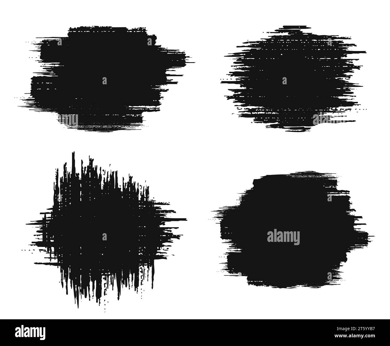 Brush strokes set. Paintbrush grunge design elements. Rectangle text ...