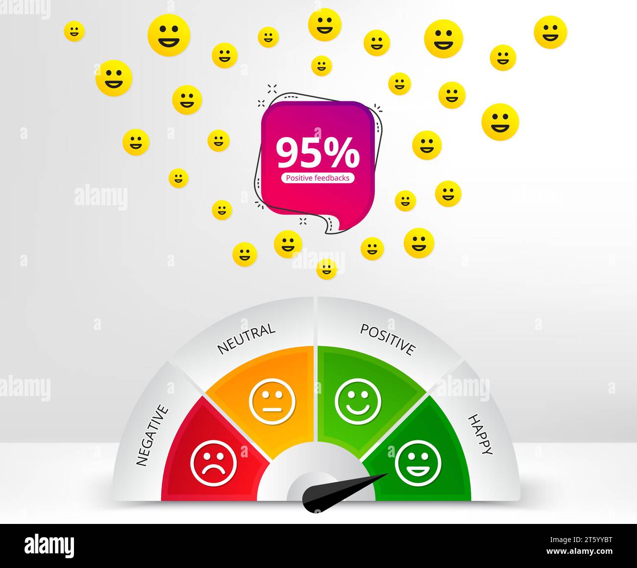 Feedback design. Customer satisfaction meter with smileys. Emotions ...