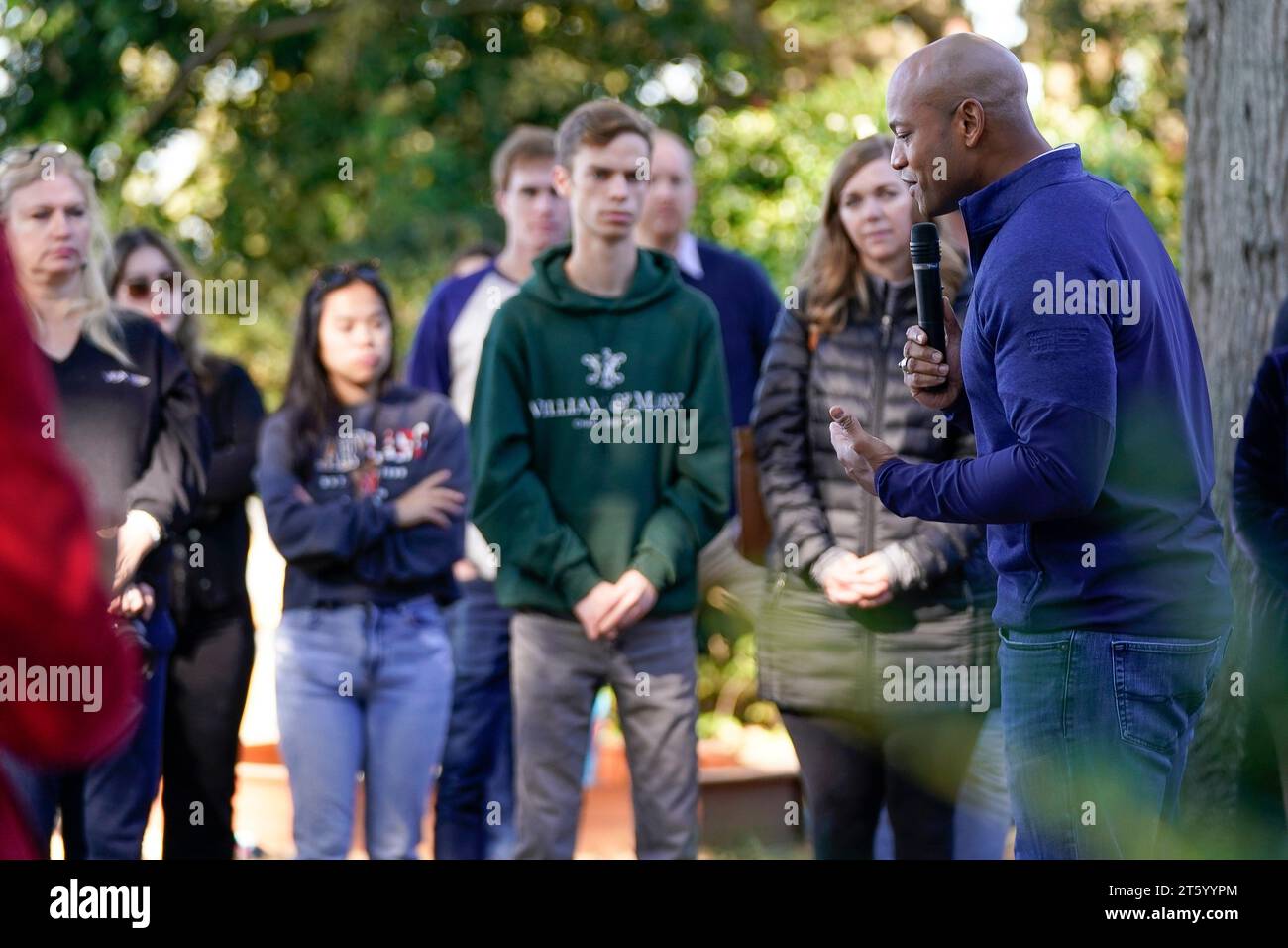 Maryland Gov. Wes Moore speaks at a campaign rally for Virginia State ...