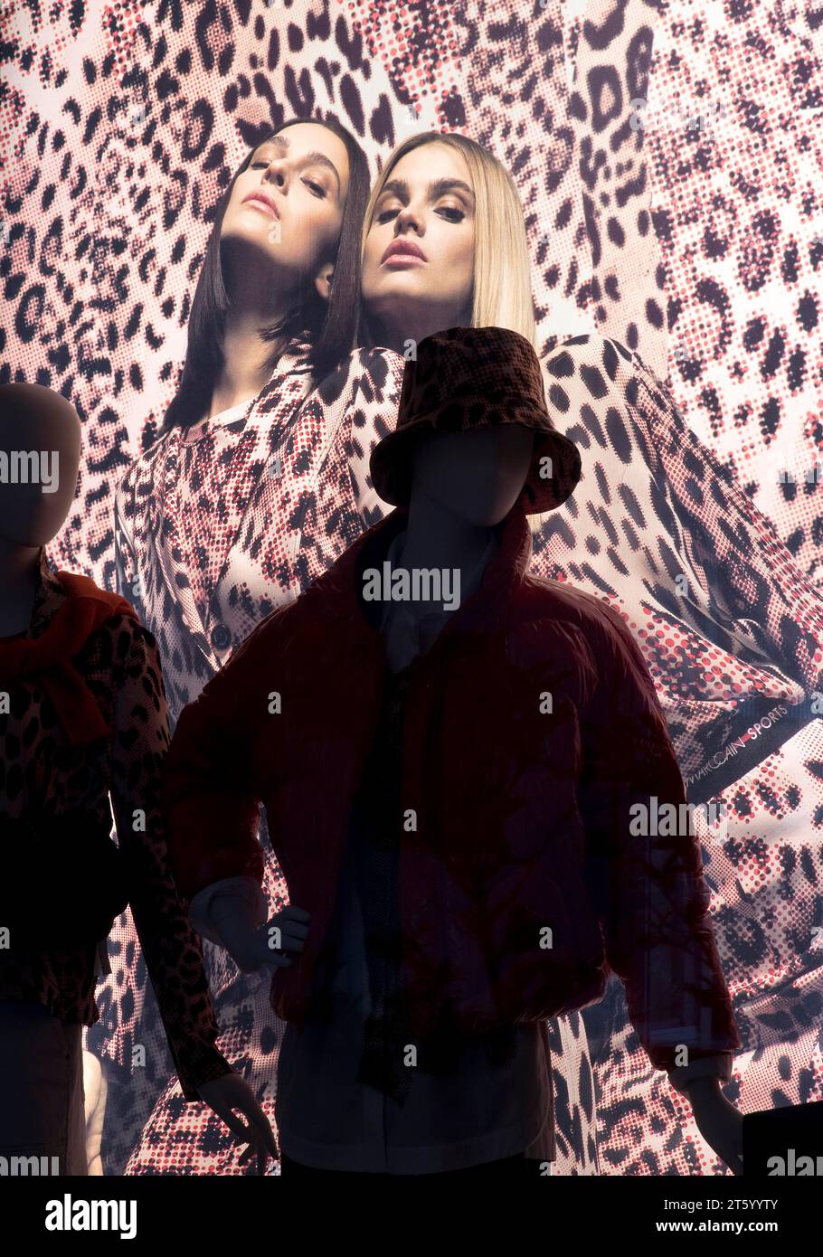 Fashion advertising in shop window, Wiesbaden, Hesse, Germany Stock ...