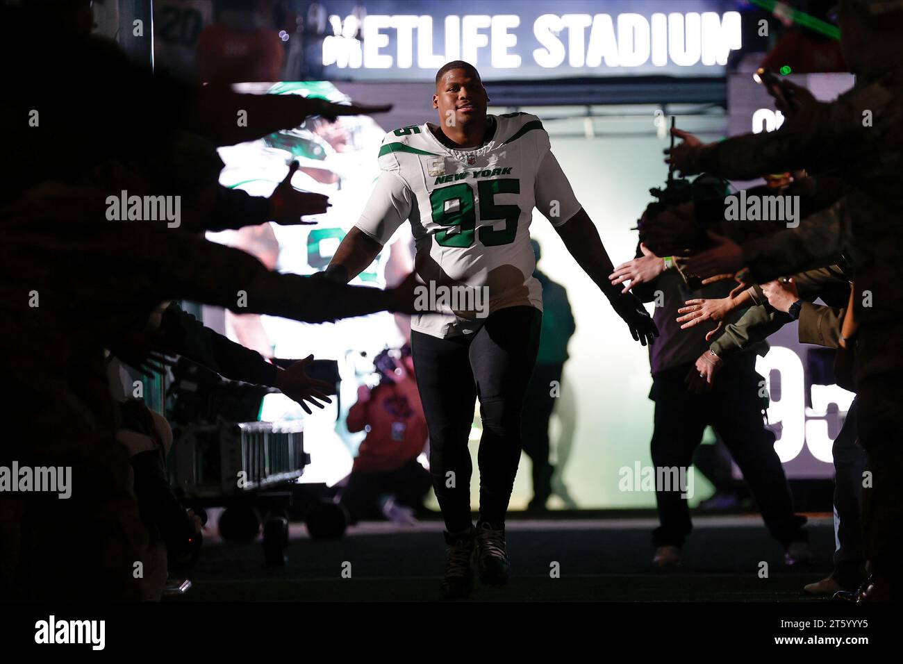 New York Jets defensive tackle Quinnen Williams (95) reacts during ...