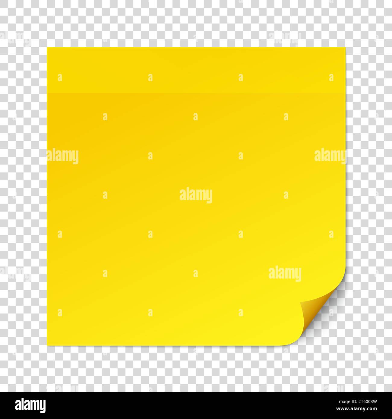 Yellow sticky note on transparent texture background. Removable self ...
