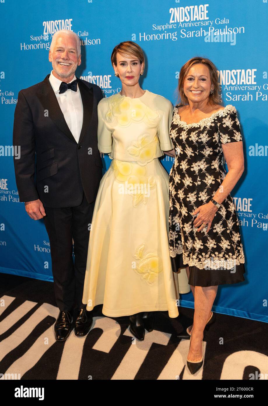 New York, USA. 06th Nov, 2023. Kevin Brockman, Sarah Paulson, and Terry ...