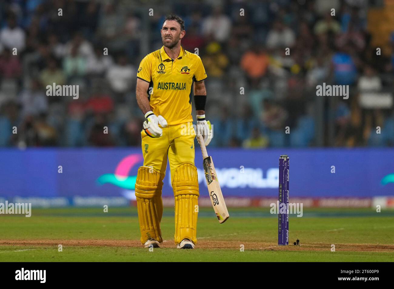 Australia's Glenn Maxwell reacts in pain due to cramps during the ICC ...