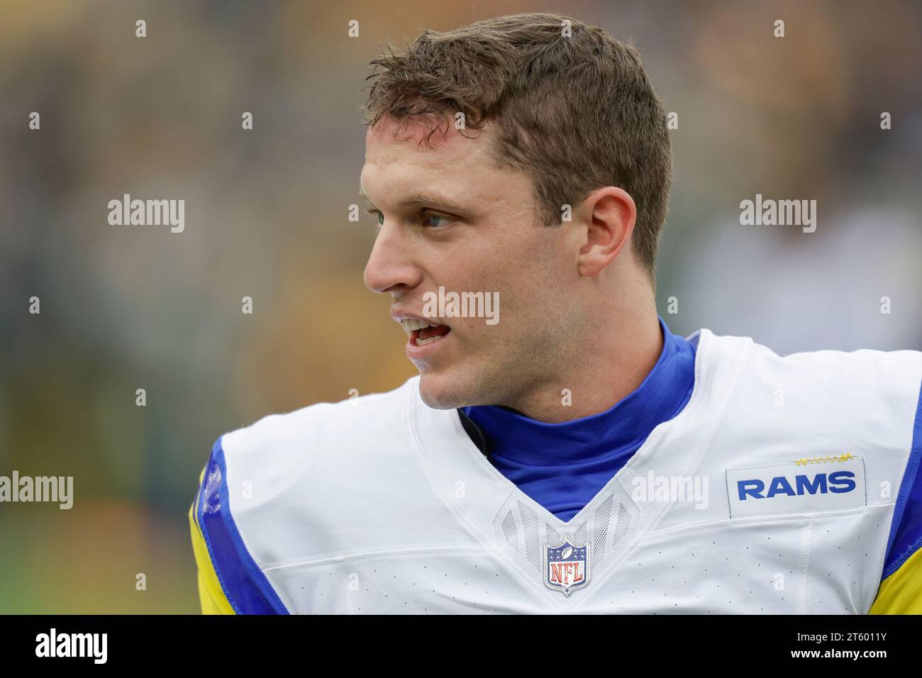 Los Angeles Rams quarterback Brett Rypien (11) on the sidelines during ...