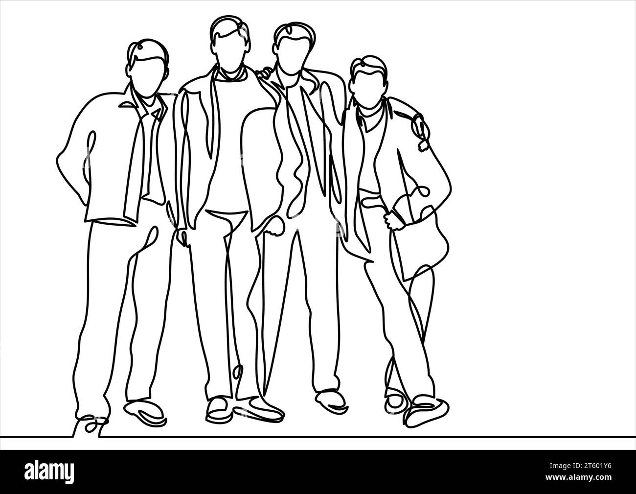 continuous line drawing of business team Stock Vector Image & Art - Alamy