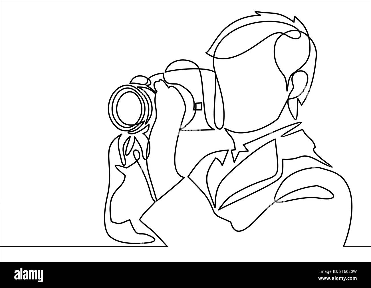 continuous line drawing of photographer making pictures Stock Vector ...