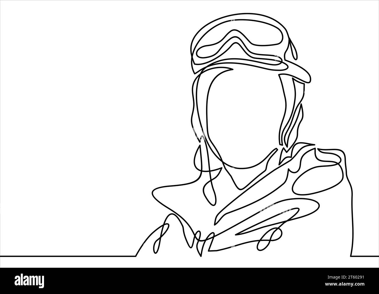 Snowboarder head- continuous line drawing Stock Vector Image & Art - Alamy