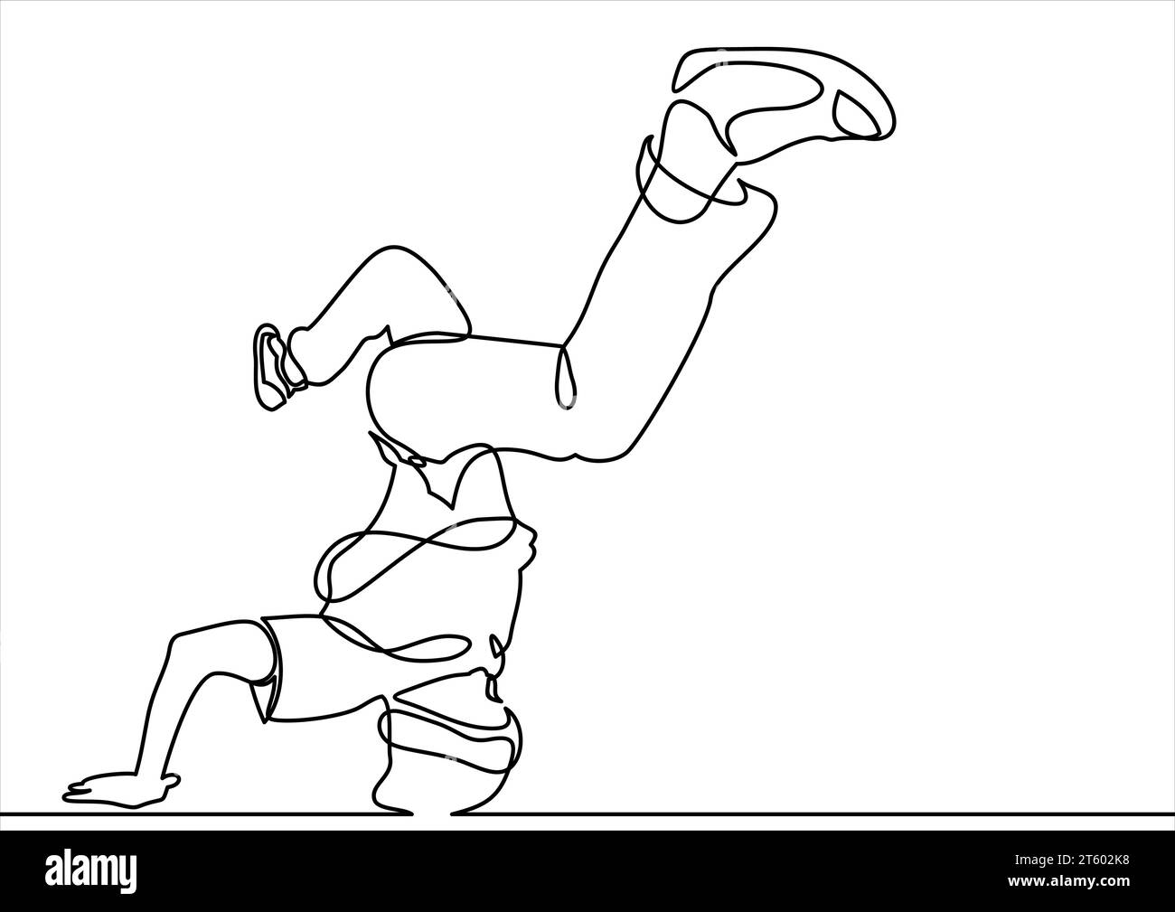 Break Dancer Continuous Line Drawing Vector Art Stock Vector Image
