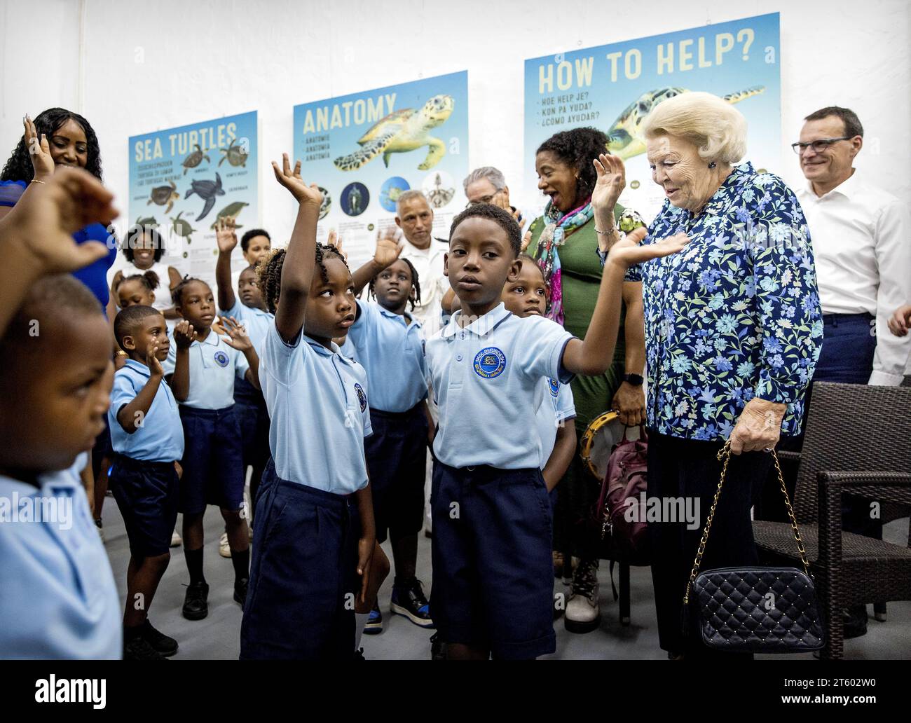 WILLEMSTAD - Princess Beatrix during a visit to the Savonet country ...
