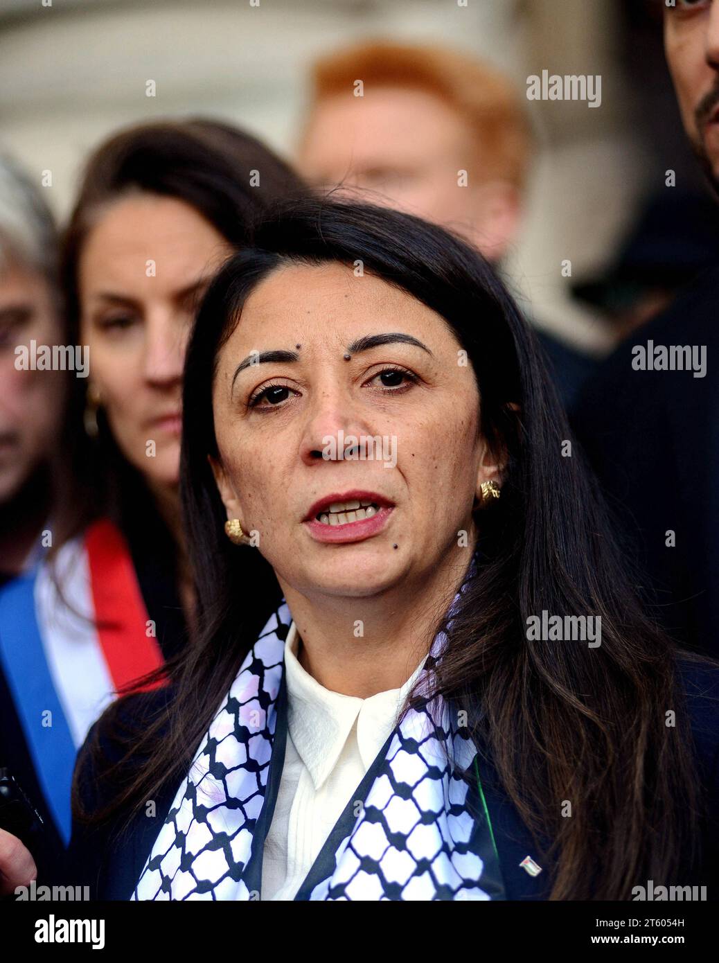 Ambassador of Palestine to France Hala Abou Hassira visits national Assambly in Paris France, on ...