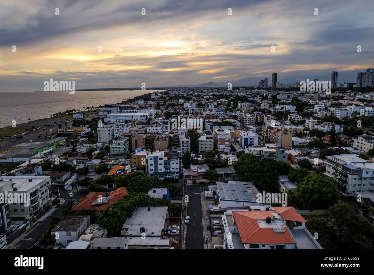 Aerial view Santo Domingo, Capital Of Dominican Republic, its beautiful ...