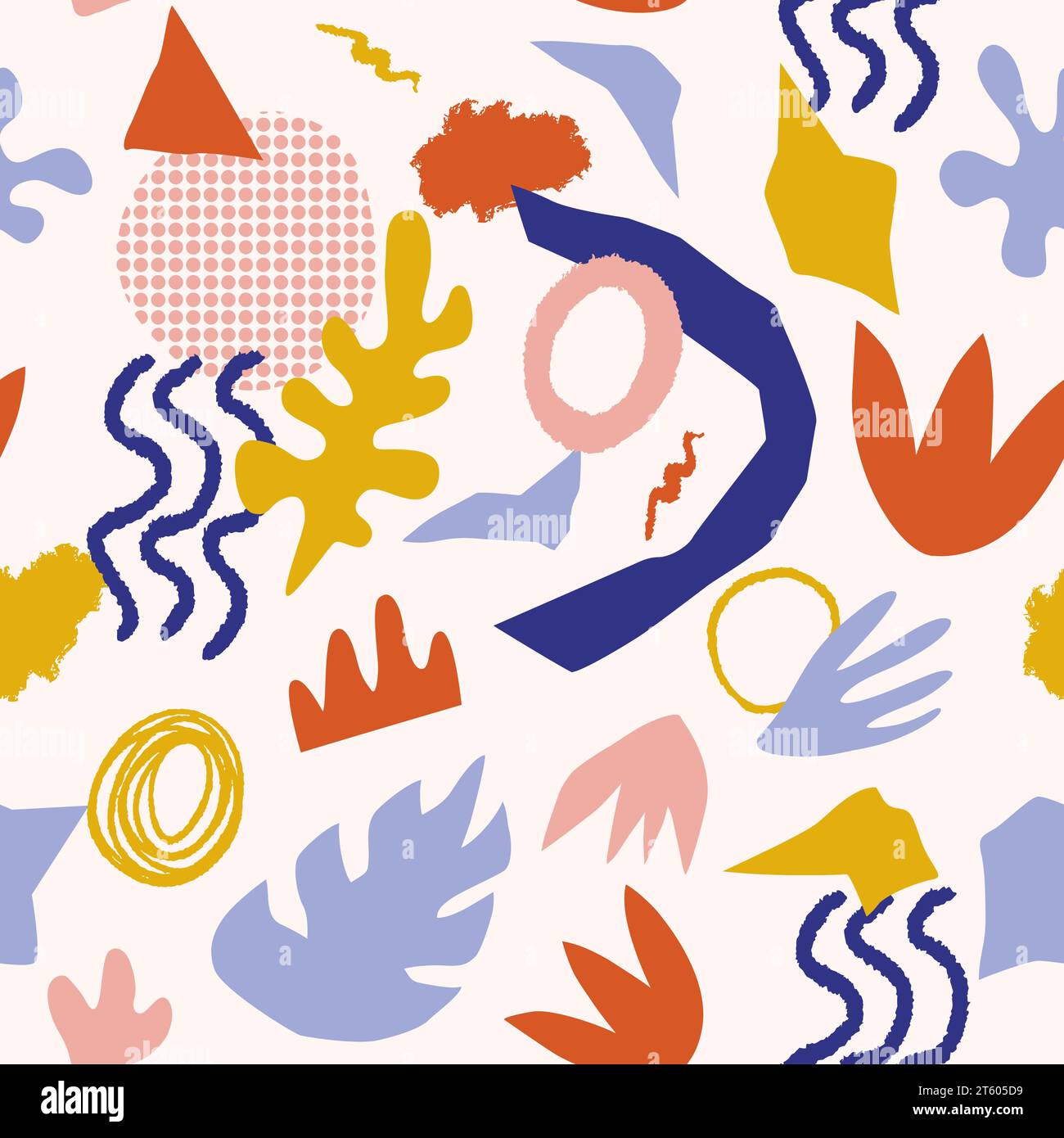 Collage seamless pattern. Trendy minimal flat memphis Matiss style ...