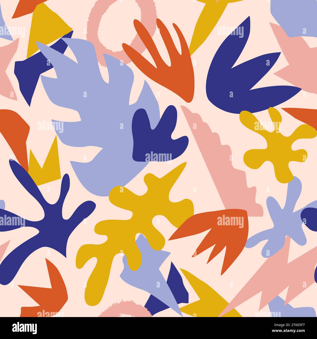 Collage seamless pattern. Trendy minimal flat memphis Matiss style ...