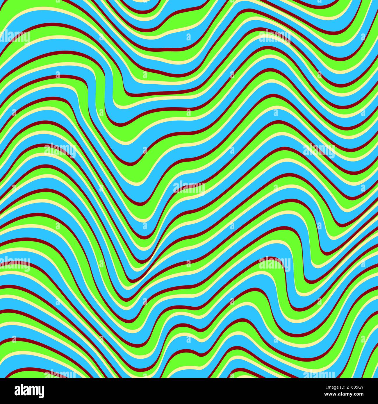 Psychedelic seamless vector pattern. Surreal distorted stripes. Abstract wavy background in ...