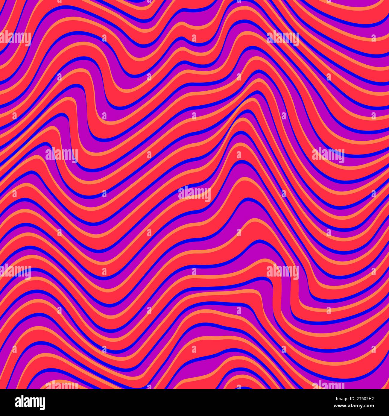 Psychedelic seamless vector pattern. Surreal distorted stripes. Abstract wavy background in ...