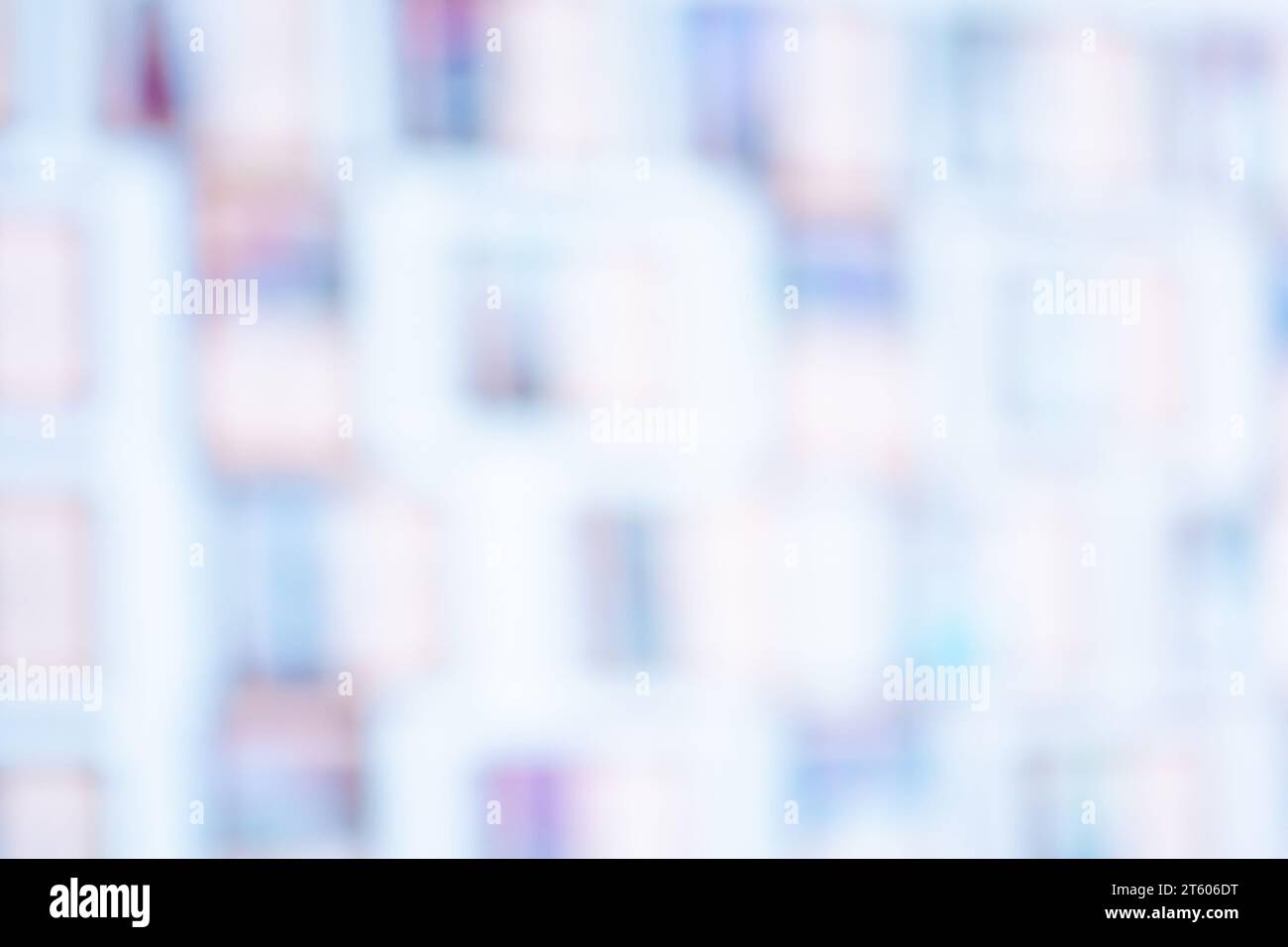 Blur and defocused white pharmacy and drug store interior. Blur image ...