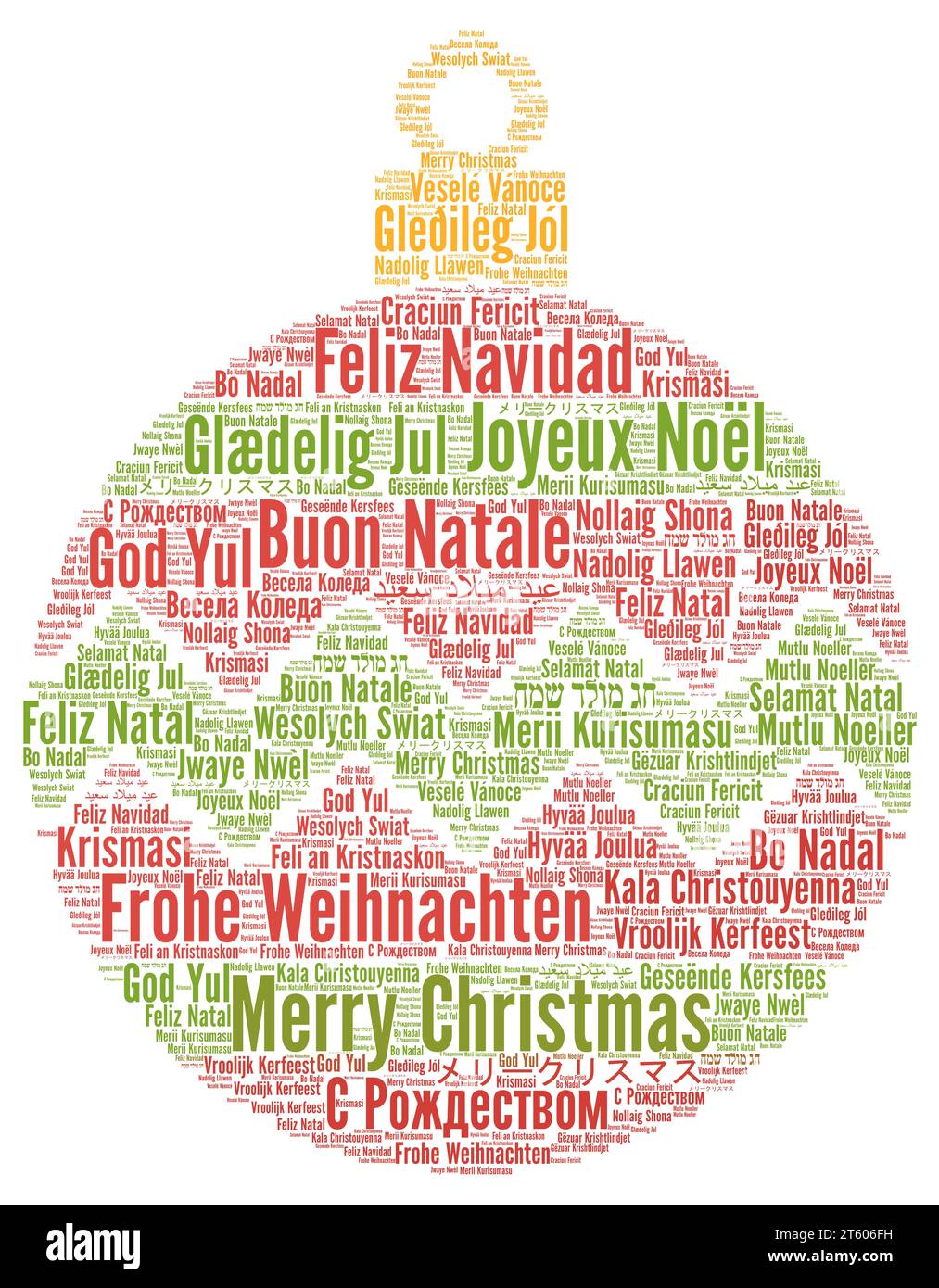 Merry Christmas in different languages word cloud Stock Photo - Alamy