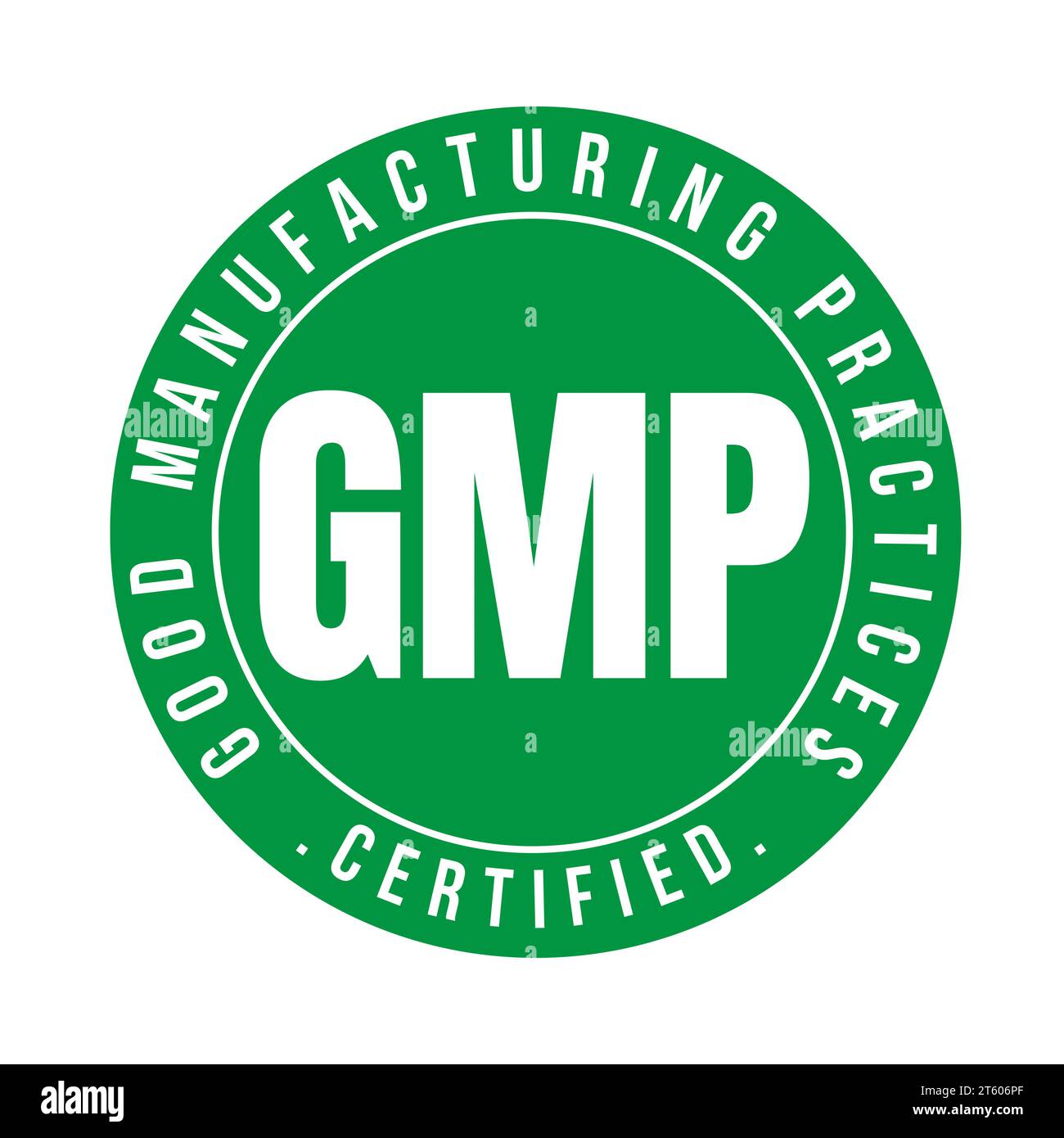 GMP good manufacturing practice certified symbol icon Stock Photo - Alamy