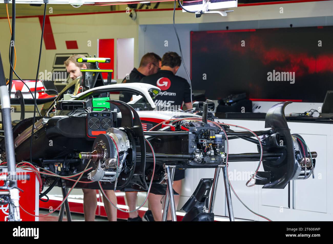 Haas F1 Team VF-23 Ferrari, Mechanical detail of front brake system and ...