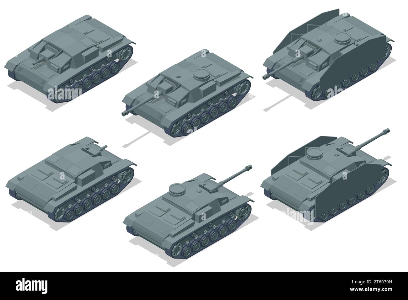 Isometric Germany Tank, StuG III Ausf B Sturmgesch tz III . Armoured ...