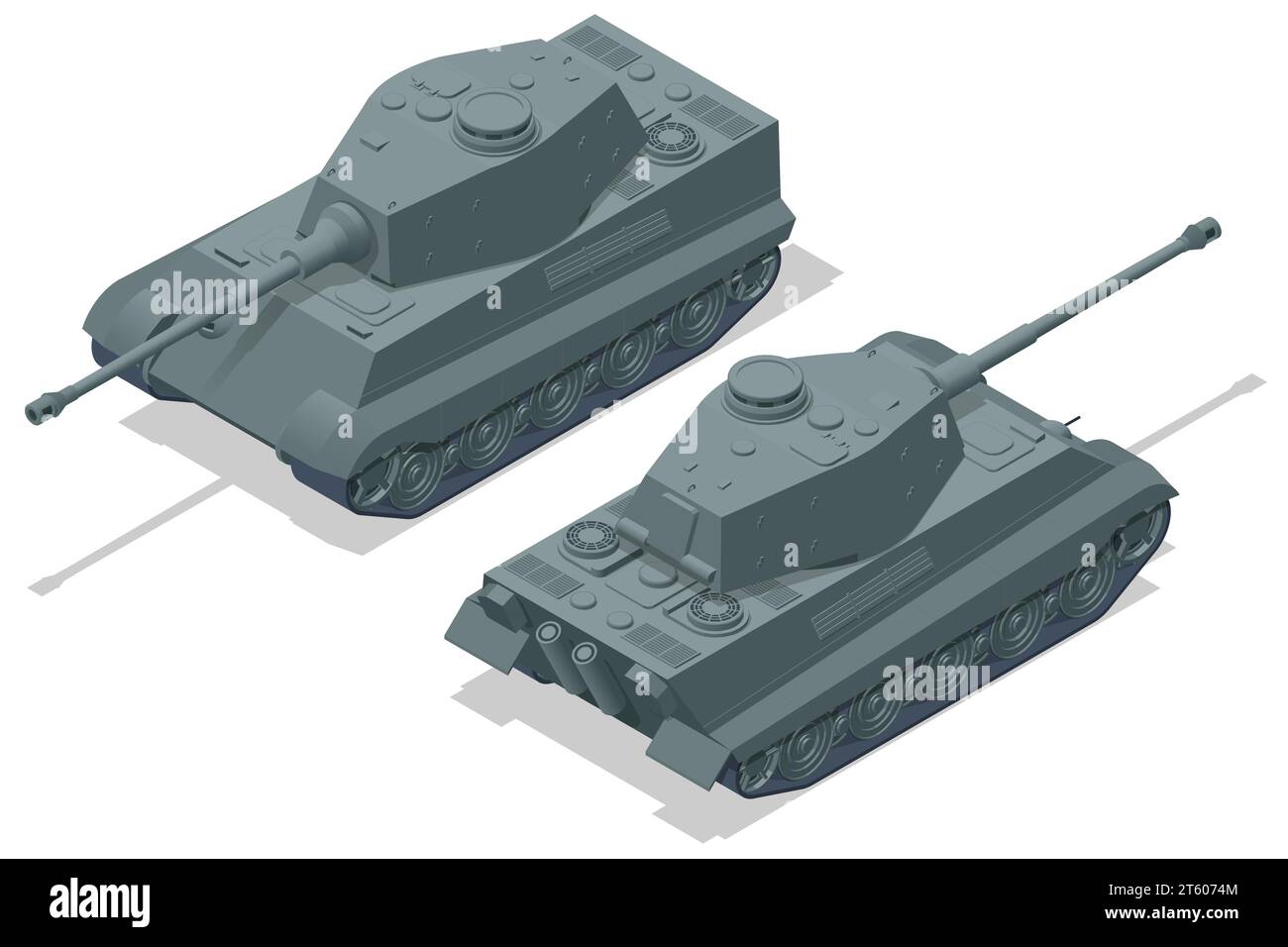 Isometric Germany Tank, Pz.Kpfw VI Ausf. B Tiger II . Armoured fighting ...
