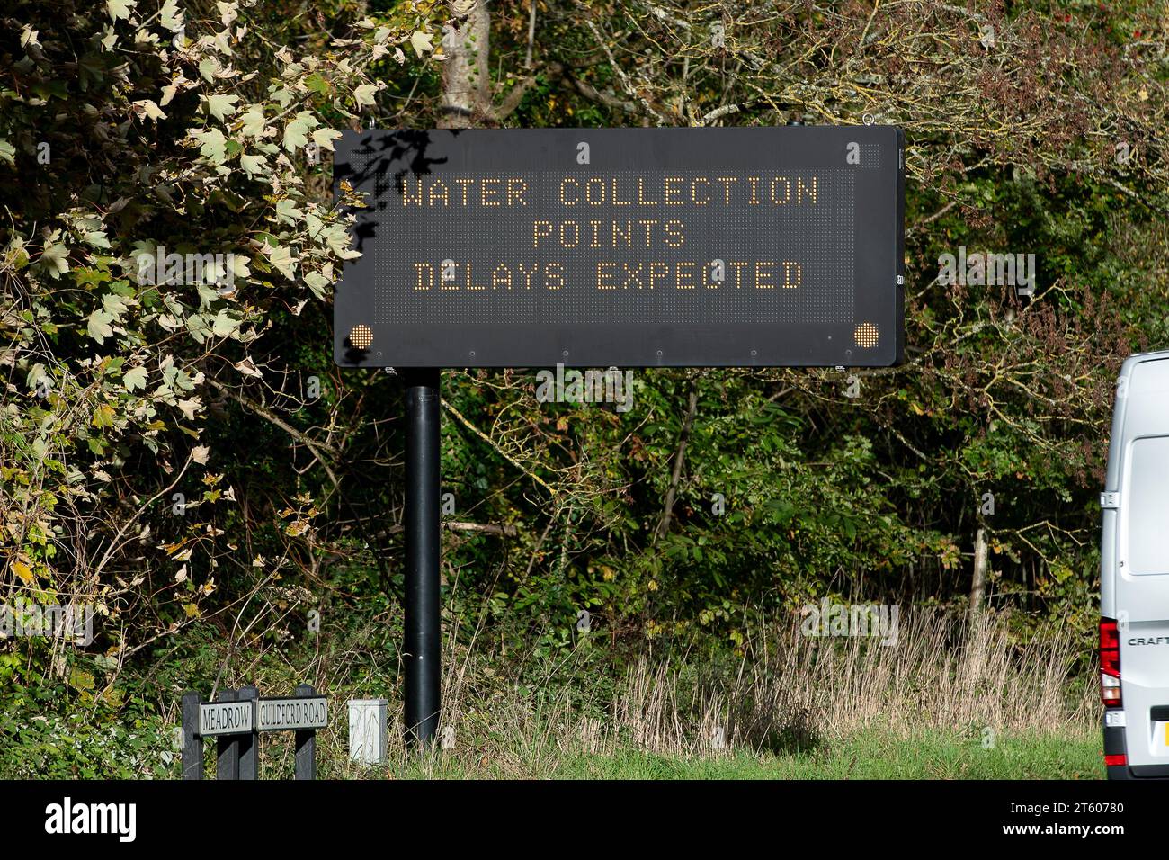 Godalming, UK. 7th November 2023. A roadside public notice in Godalming ...