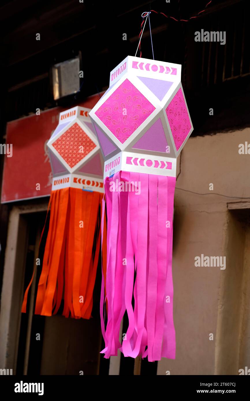 Pune, Maharashtra, India, Nov. 06, 2023 - Colorful traditional Lanterns ...