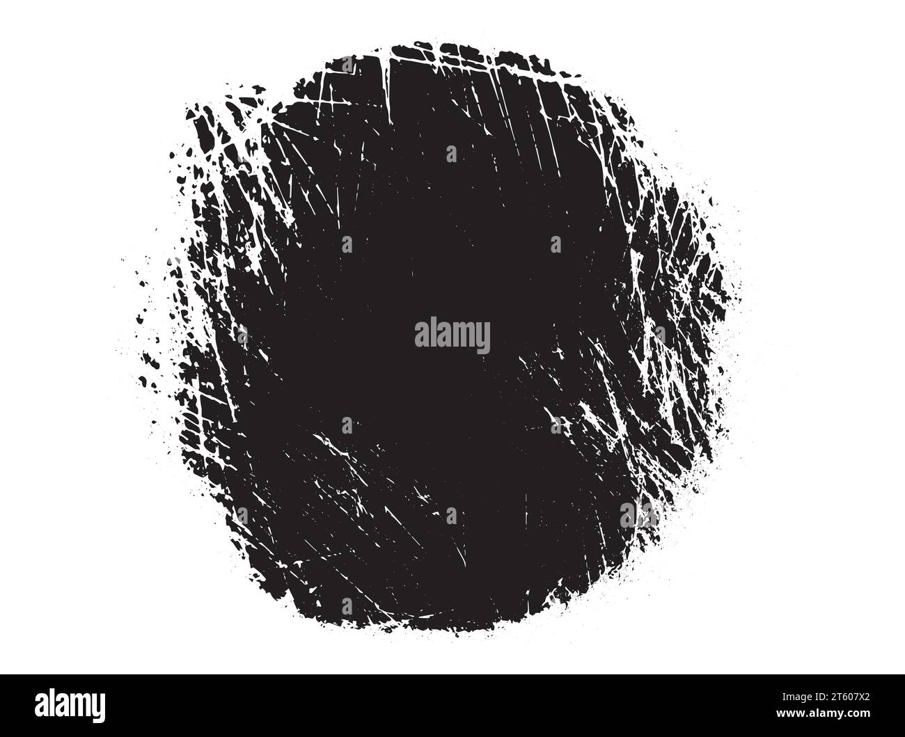 Dirty scratches round banner. Grunge post stamp. Distress texture label ...