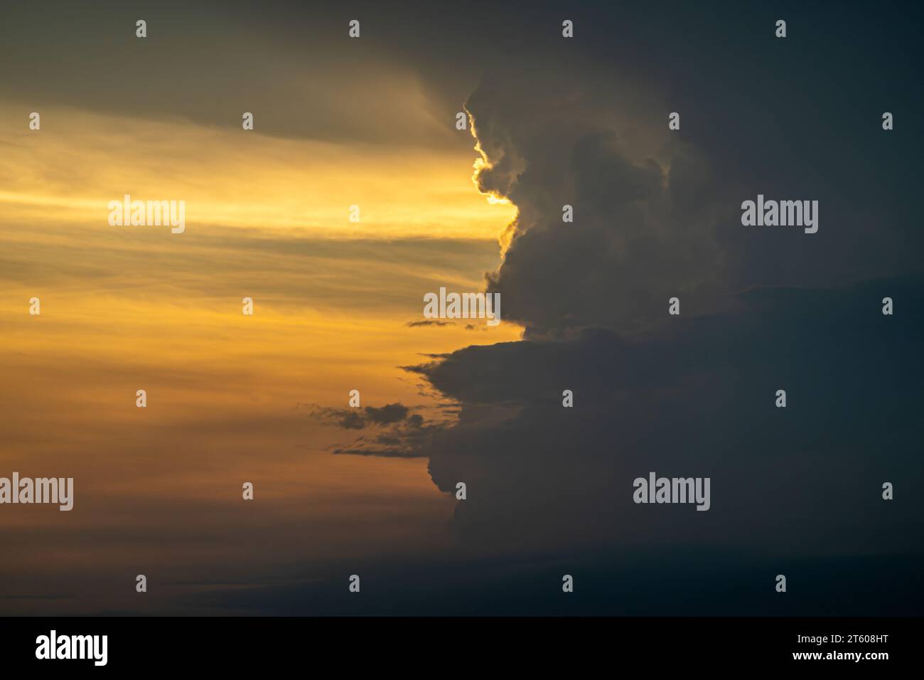Guatemala, Puerto Quetzal - July 20, 2023: Spooky sunset cloudscape ...