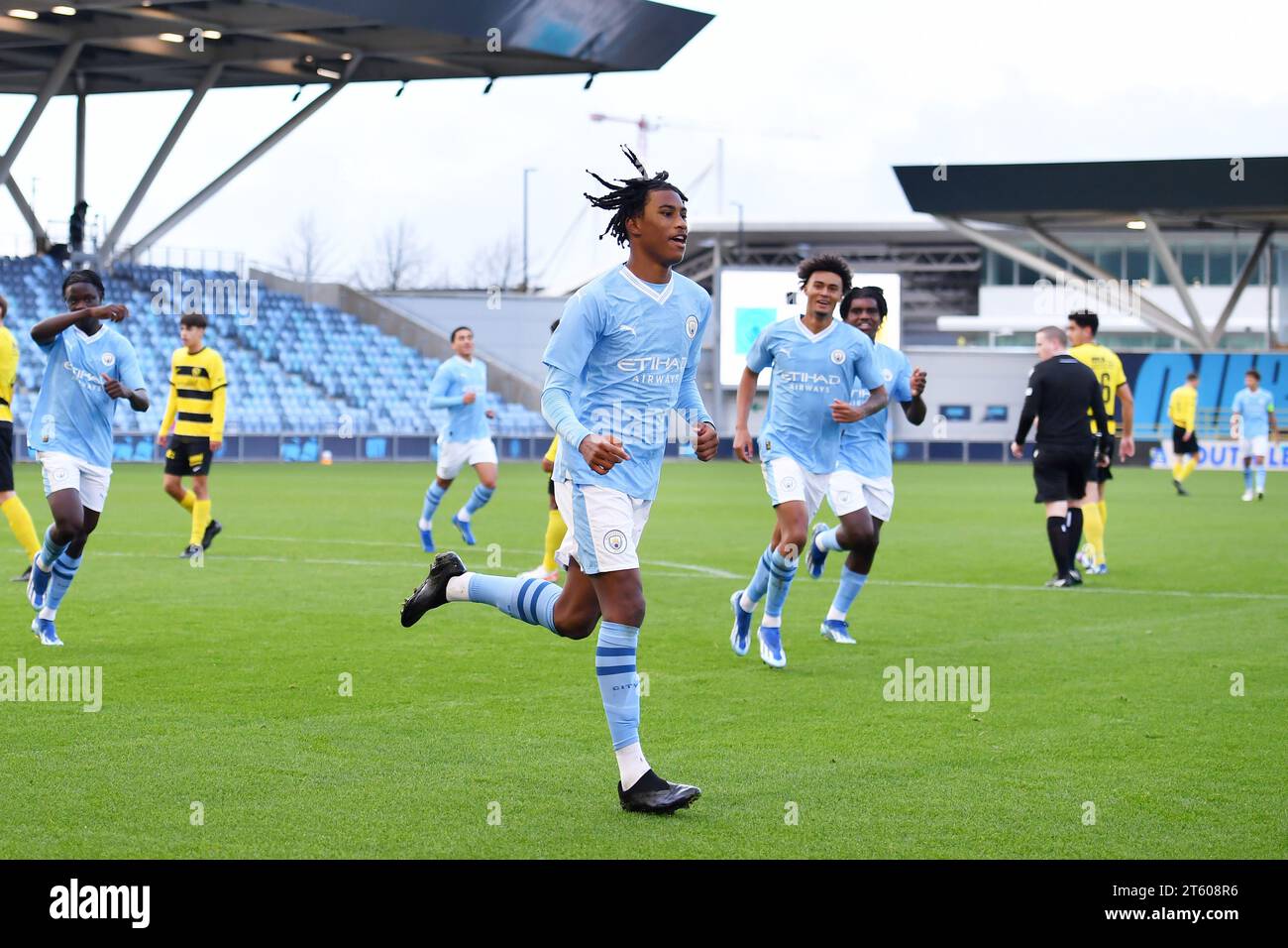 Manchester, UK. 7th Nov, 2023. Reigan Heskey of Manchester City ...