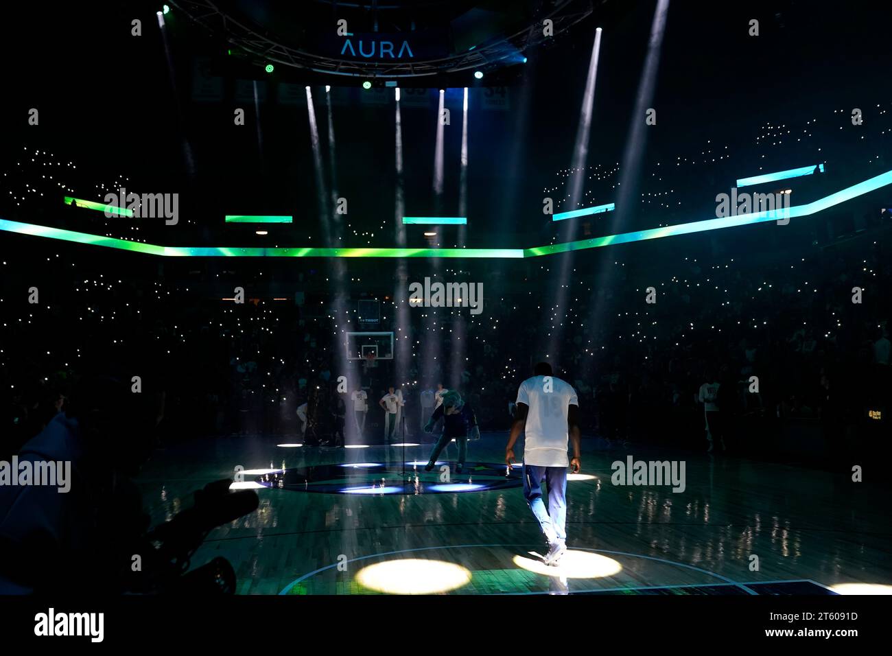Minnesota Timberwolves guard Shake Milton stands on the court before an ...