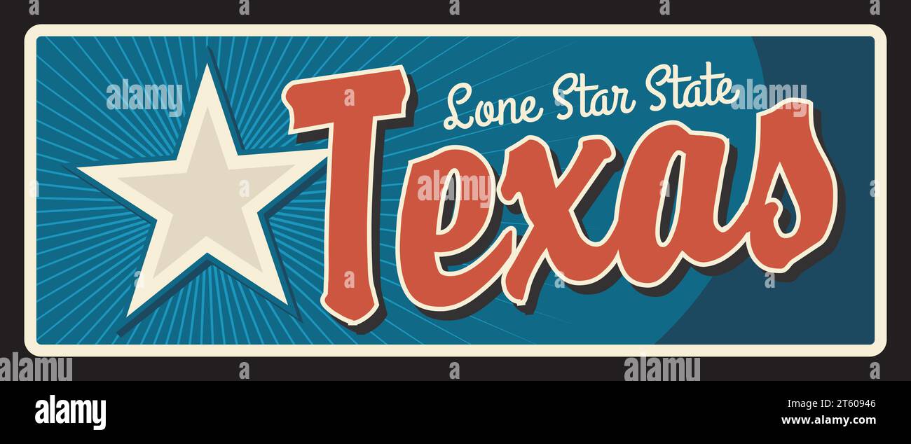 Texas state travel plate, United States vintage metal billboard. USA ...