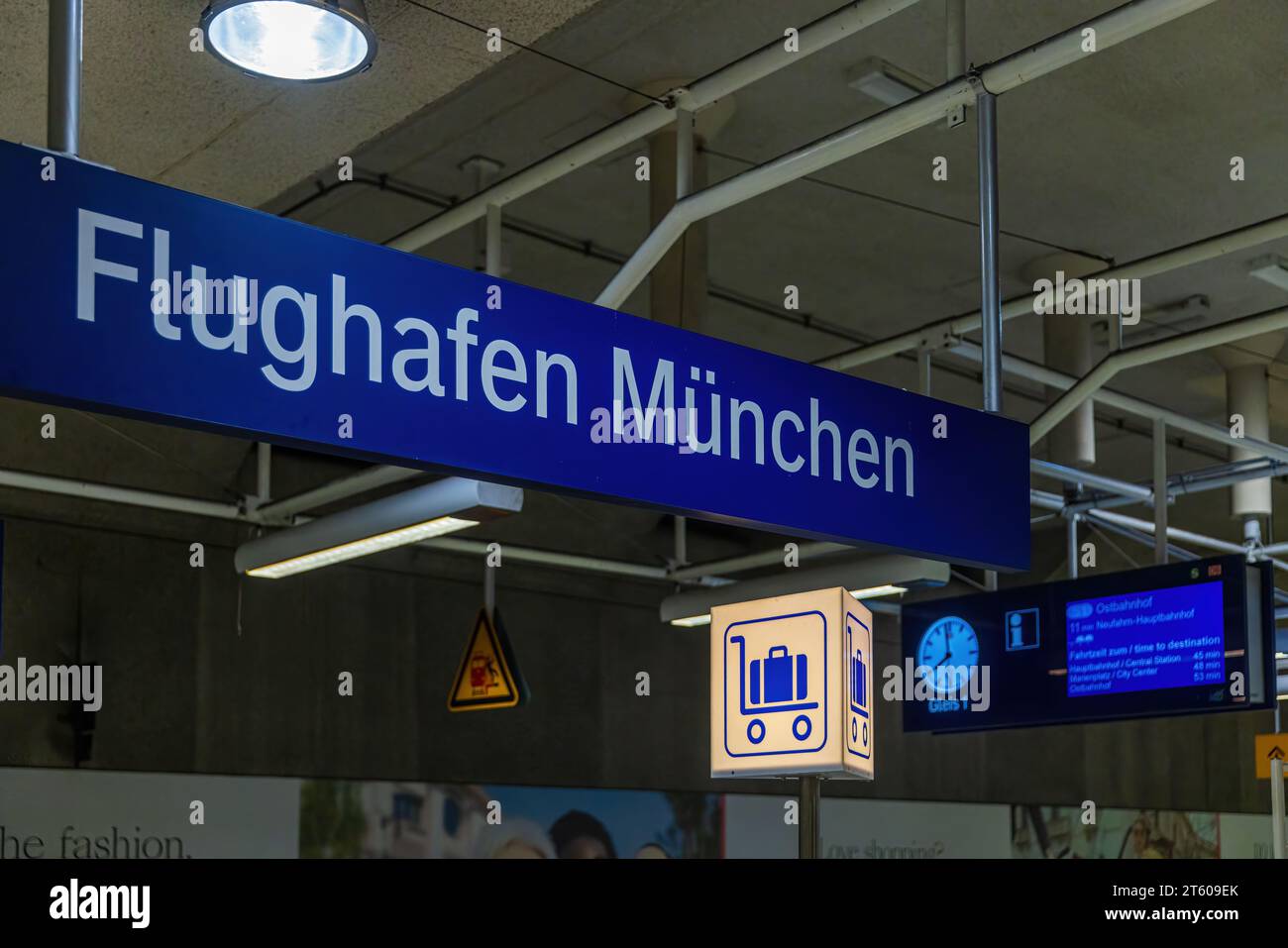 MUNICH, GERMANY - OCTOBER 9, 2023: S-Bahn station at Munich airport MUC ...